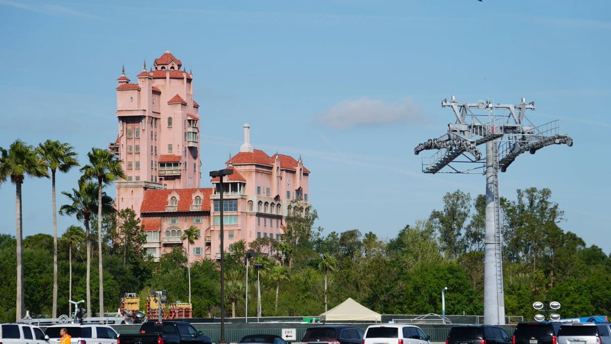 PHOTOS: Disney Skyliner Cable Support Towers Everywhere in Walt Disney ...