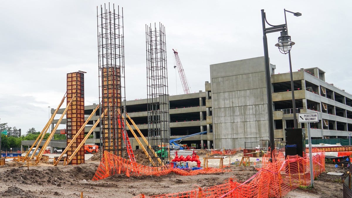 PHOTOS: Construction for Pedestrian Bridge Starts in Disney Springs