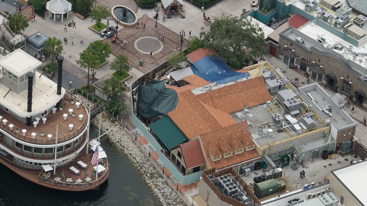 PHOTOS: Construction for Pedestrian Bridge Starts in Disney Springs