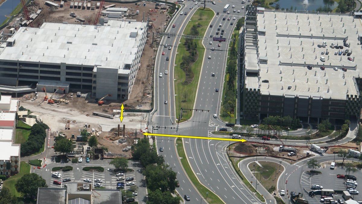 PHOTOS: Construction for Pedestrian Bridge Starts in Disney Springs