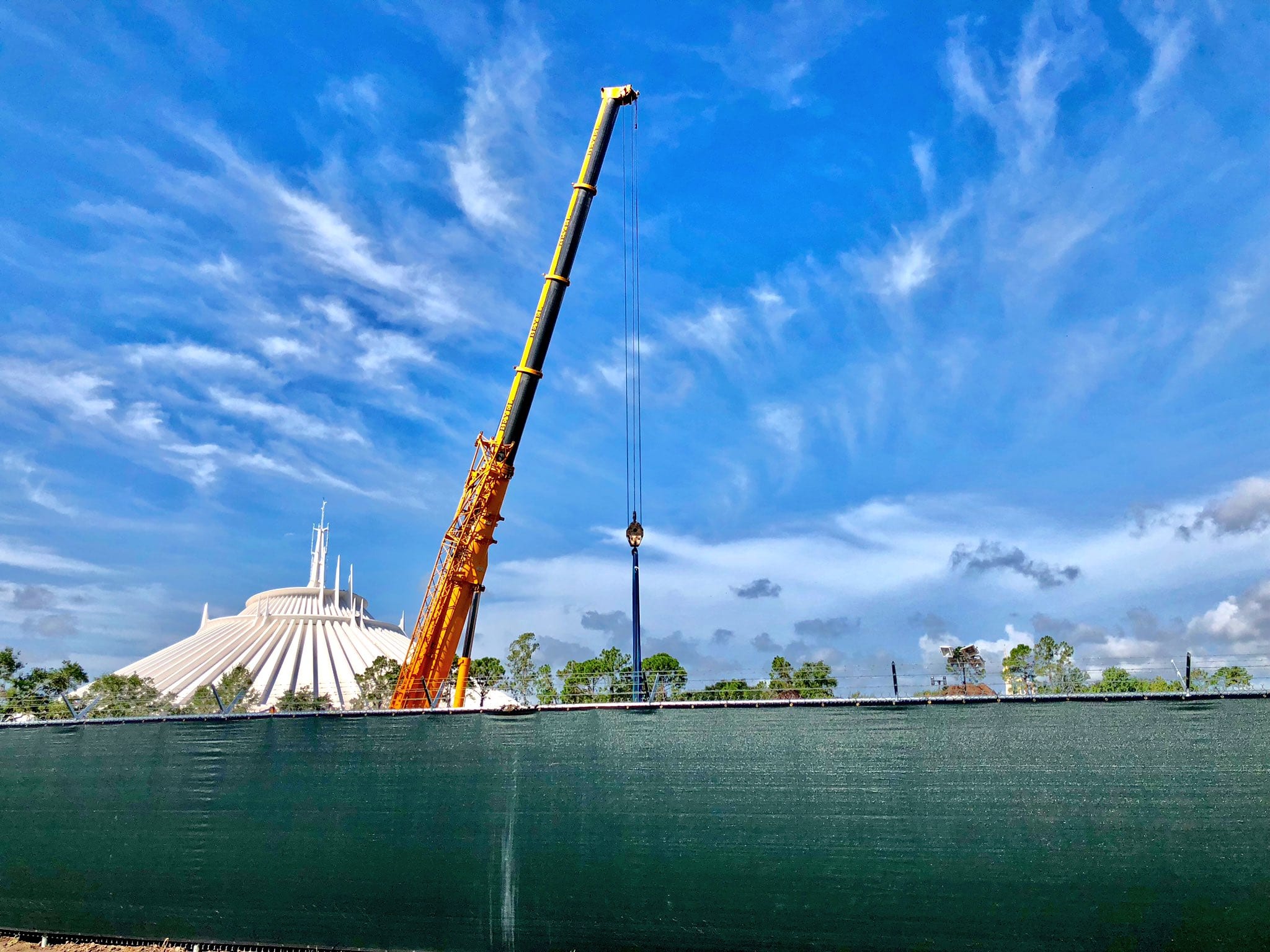 Construction Cranes Up at Tron Roller Coaster Site in Magic Kingdom